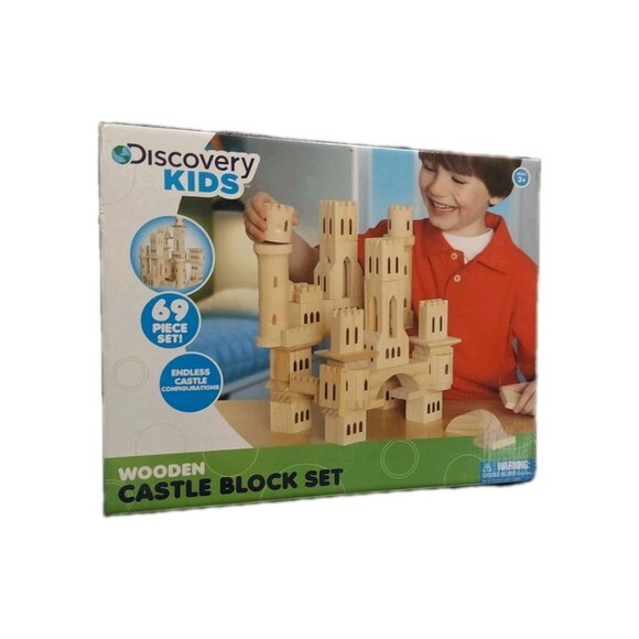 Discovery Kids | Toys | New Discovery Kids Wooden Castle Block Set 69 ...